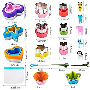 Makmeng Uncrustables Sandwich Cutter for Kids, 30Pcs Cookie Cutters and Sealer Set, Bread Pancake Sandwich Maker for Kids Bento Lunch Box - Vegetable Fruit Cutter Mold with Sandwich Bags & Forks