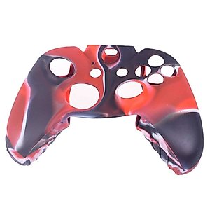 OSTENT Colorful Soft Silicone Protective Case Cover for Microsoft Xbox One Controller - Color Red