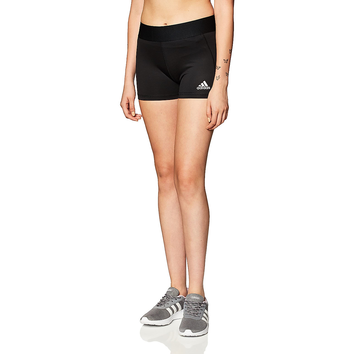 adidas Women's Alphaskin Volleyball 4-Inch Short Tights Black/White S5