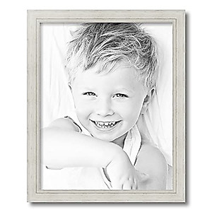 ArtToFrames 16x20 Inch White Picture Frame, This 1.5" Custom Wood Poster Frame is Off White Stain on Solid Wood, for Your Art or Photos, WOM0066-78238-YWHT-16x20