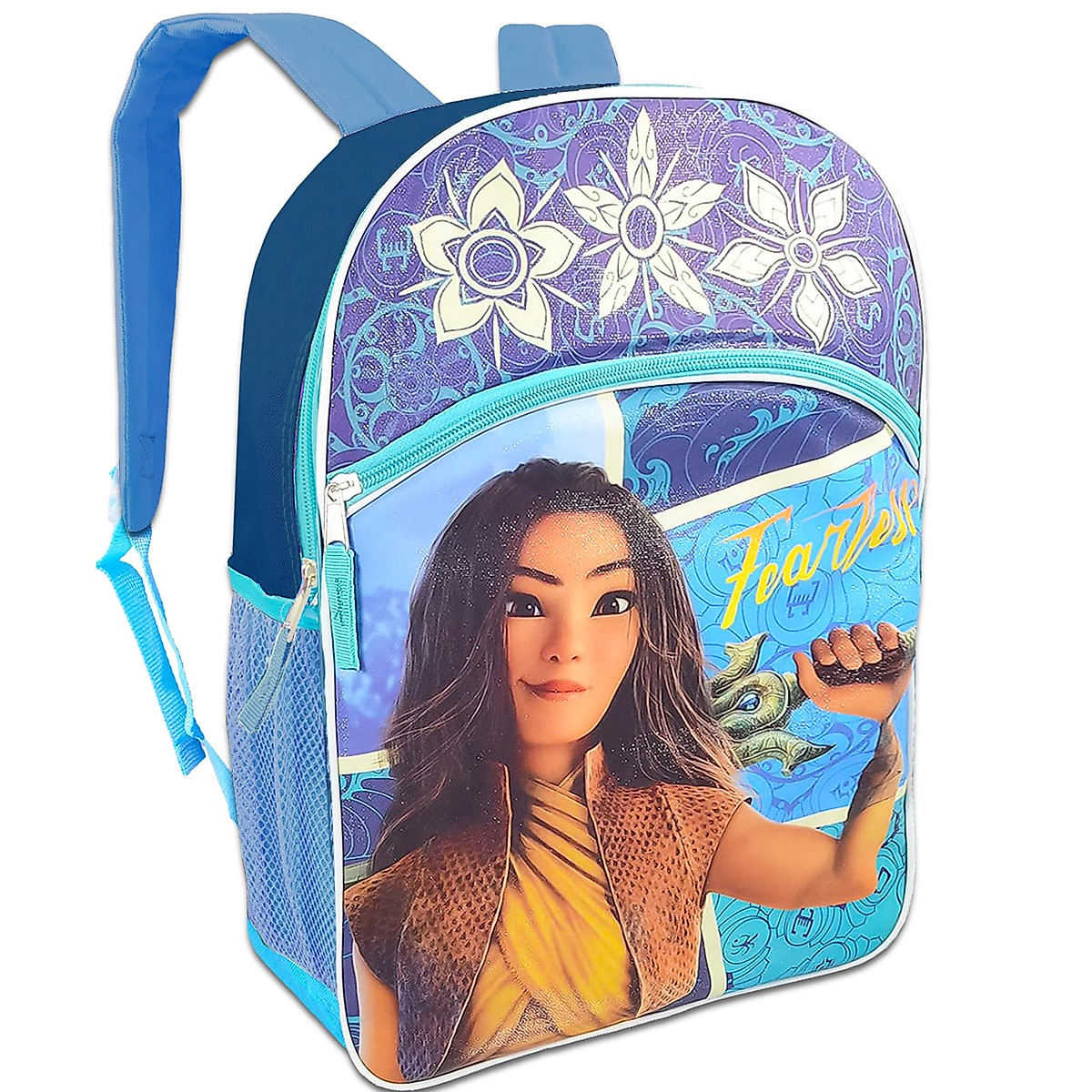 Disney Raya And The Last Dragon Backpack For Kids ~ 2 Pc Bundle With 16" Raya School Bag And Moana Stickers For Girls And Boys | Raya School Supplies Travel Bag Set