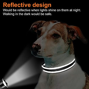 Joytale Reflective Dog Collar,Soft Neoprene Padded Breathable Nylon Pet Collar Adjustable for Medium Dogs,Black,M