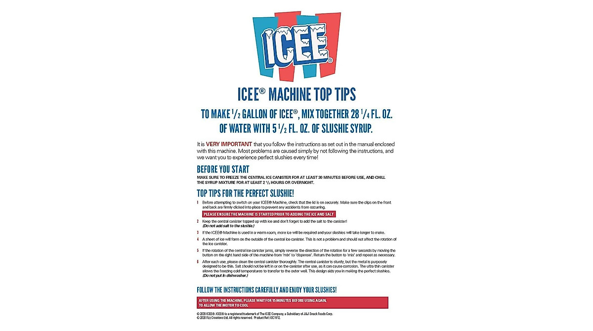 ICEE Slushie Machine - Perfect for Home & Parties