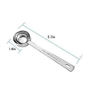 KAZETEC Stainless Steel Coffee Scoops with Long Handle,Stainless Steel 1 Table Spoon,for Coffee Milk Fruit Powder, Measuring Dry and Liquid Ingredients, Cooking Baking(3 Pieces 15 ml)