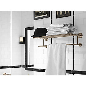 Kohler K-72575-2MB Artifacts Towel Shelf, Vibrant Moderne Brushed Brass