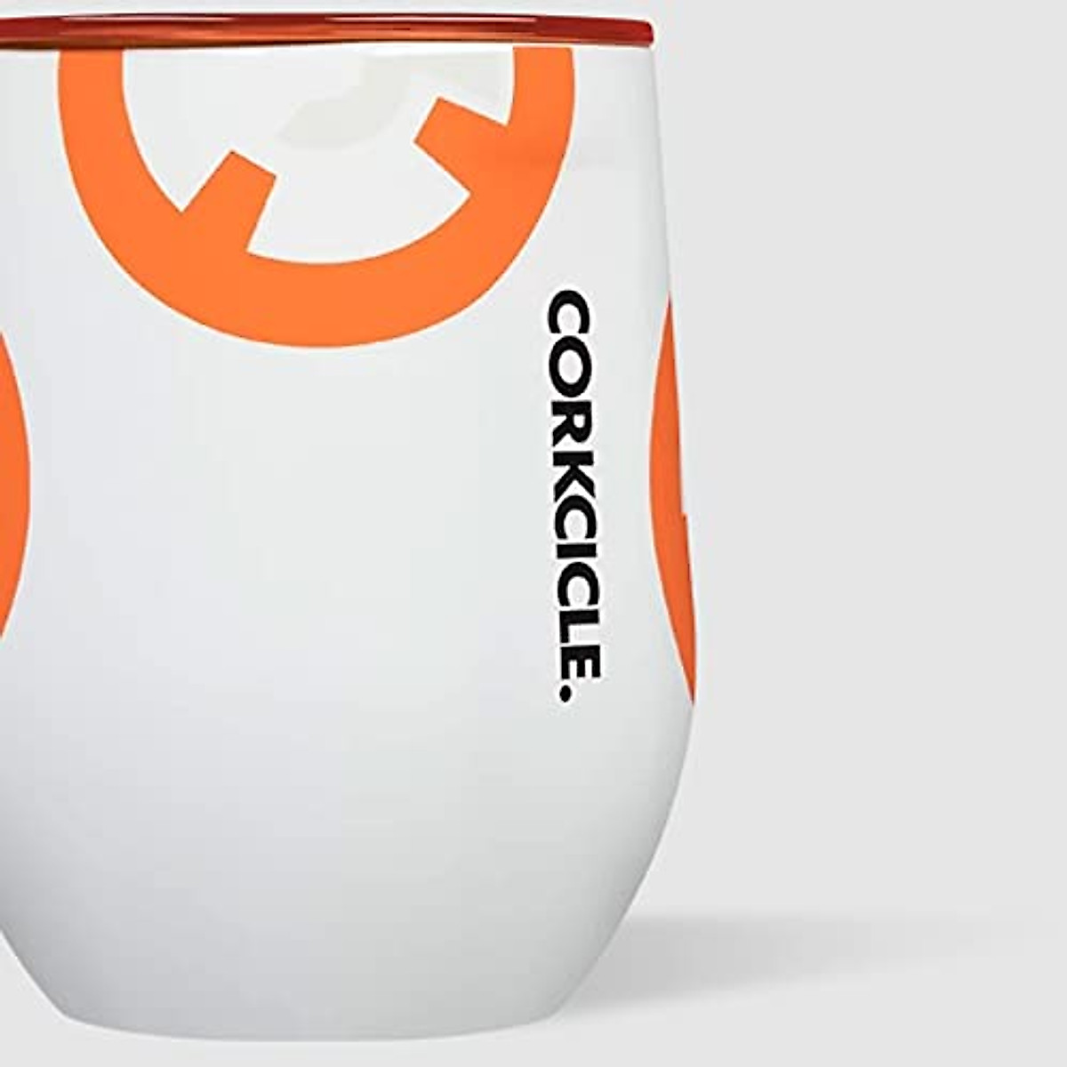 Corkcicle Star Wars Stemless Wine Glass Tumbler, Triple Insulated Stainless Steel, Easy Grip, Non-slip Bottom, Keeps Beverages Chilled for 9 Hours, BB-8, 12 oz