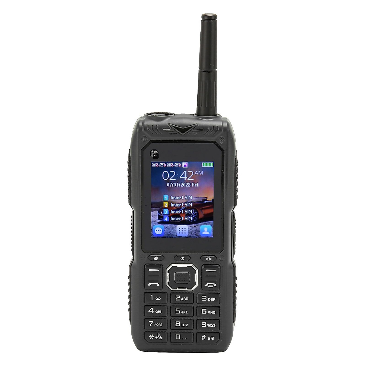 Heayzoki 2G Seniors Cell Phone, 4 SIM Card 2G Retro Phone with Detachable Antenna Pole, 2.4 Inch HD Screen, Big Loud Speaker, 10000mAh Battery, LED Flashlight (Black)