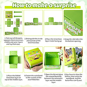 XLSXEXCL Birthday Explosion Gift Box, Birthday Flying Butterfly Surprise Gift Box, DIY Exploding Surprise Birthday Gift for Birthdays, Wedding, Mother's Day, Anniversaries, 7.9x7.9x5.1in