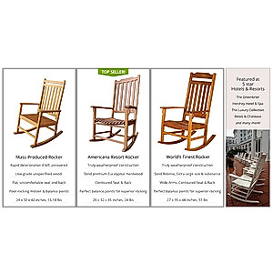 Frontera Timeless Outdoor/Indoor Rocking Chair, Eucalyptus Wood in Black Finish, Americana Resort Rocker