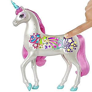Barbie Dreamtopia Unicorn Toy, Brush 'N Sparkle Pink and White Unicorn with 4 Magical Lights and Sounds (Amazon Exclusive)