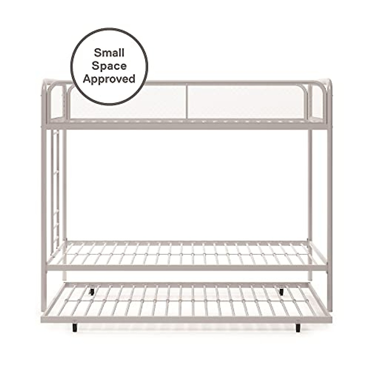DHP Triple Metal Bunk Bed Frame, White, Twin
