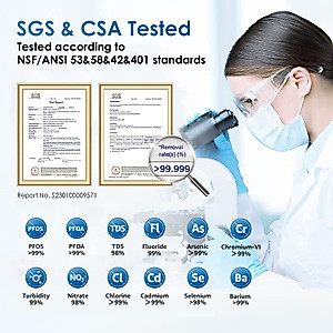 Waterdrop G3P800 Reverse Osmosis System with WD-MNR35 Mineral Filter and WD-G3-2CFCB Filter, 800 GPD Fast Flow, NSF/ANSI 42 & 58 & 372 Certified, 3:1 Pure to Drain