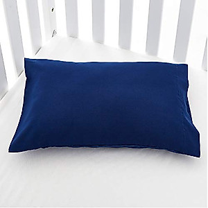 EXQ Home Toddler Pillowcases 14x20 Travel Pillow Case Set of 2, Small Pillow Case Fits Baby Pillow Sized 12x16, 13x18, Kids Pillowcases 2 Pack Machine Washable with Envelope Closure(Navy)