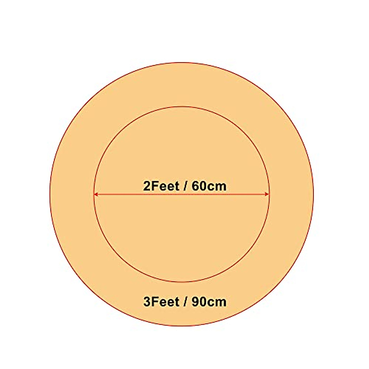 uxcell Faux Fur Round Rug,Fluffy Area Mat,Fluff Rugs for Bedroom Floor Sofa Living Room 2 x 2 Feet Black