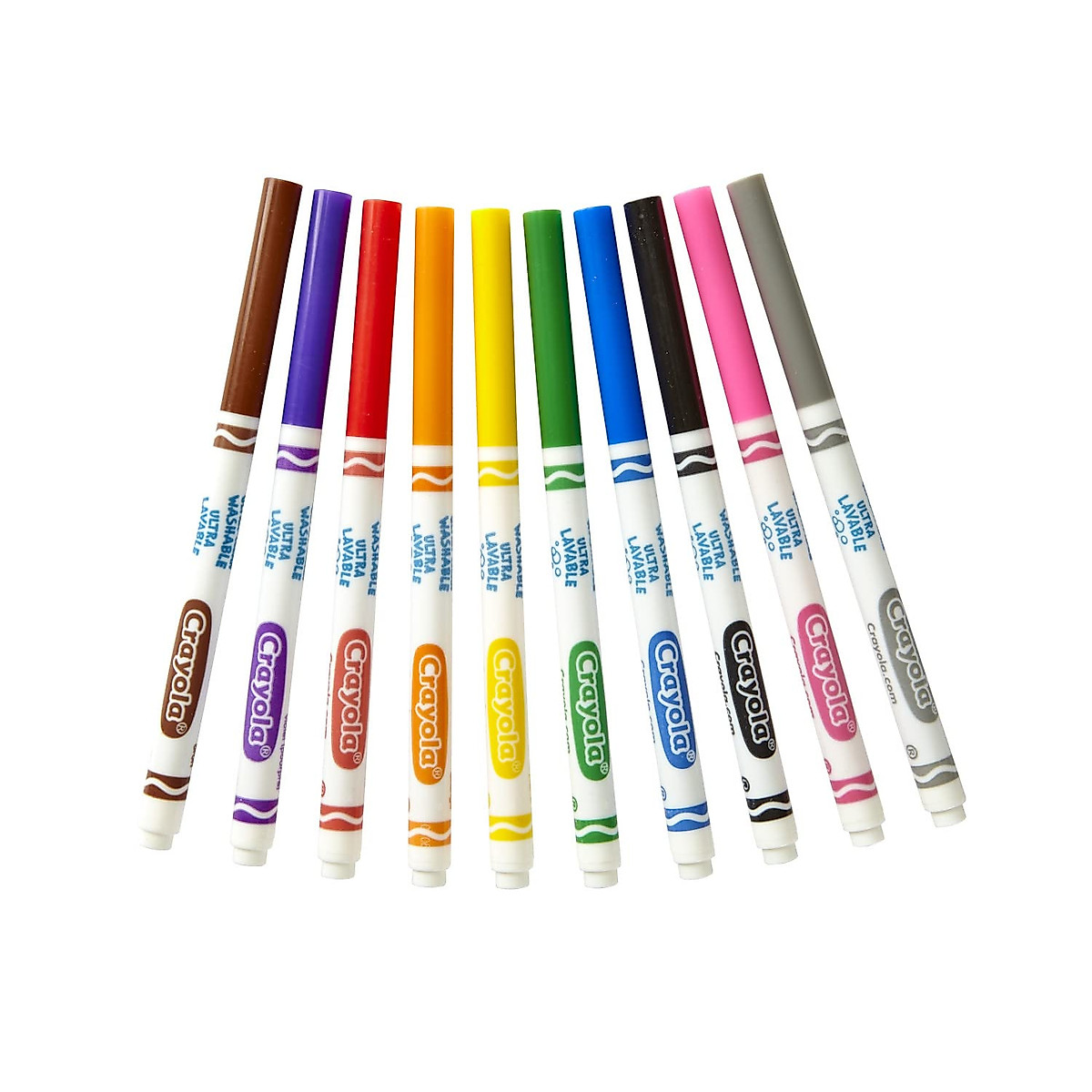 Crayola Ultra Clean Washable Markers - 12 Pack (10ct), Bulk Washable Markers for Classrooms, Fine Line Markers for Kids, Nontoxic