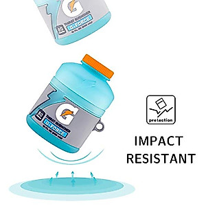 Alquar for Airpods 1&2 Case, Soft Silicone 3D Cute Cartoon Food Character Airpods Cover, Kawaii Funny Cool Drink Design AirPod Charging Case Skin for Kids Teens Girls Boys with Keychain (Sprot Water)