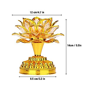 Buddha Machine, LED Lotus Lamp Buddha Lamp Prayer Machine Prayer Machine with 36 Songs (Without Battery)