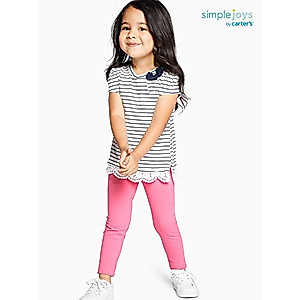 Simple Joys by Carter's Baby Boys' 3-Pack Leggings, Navy/Pink/Denim, 6-9 Months