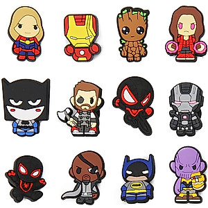 Lnyofz 55-Piece Clog Shoe Charms Pack, No-Repeat Movie Comic Shoes Decorations Girls Boys Teens Kids Birthday Party Favor Gifts 541