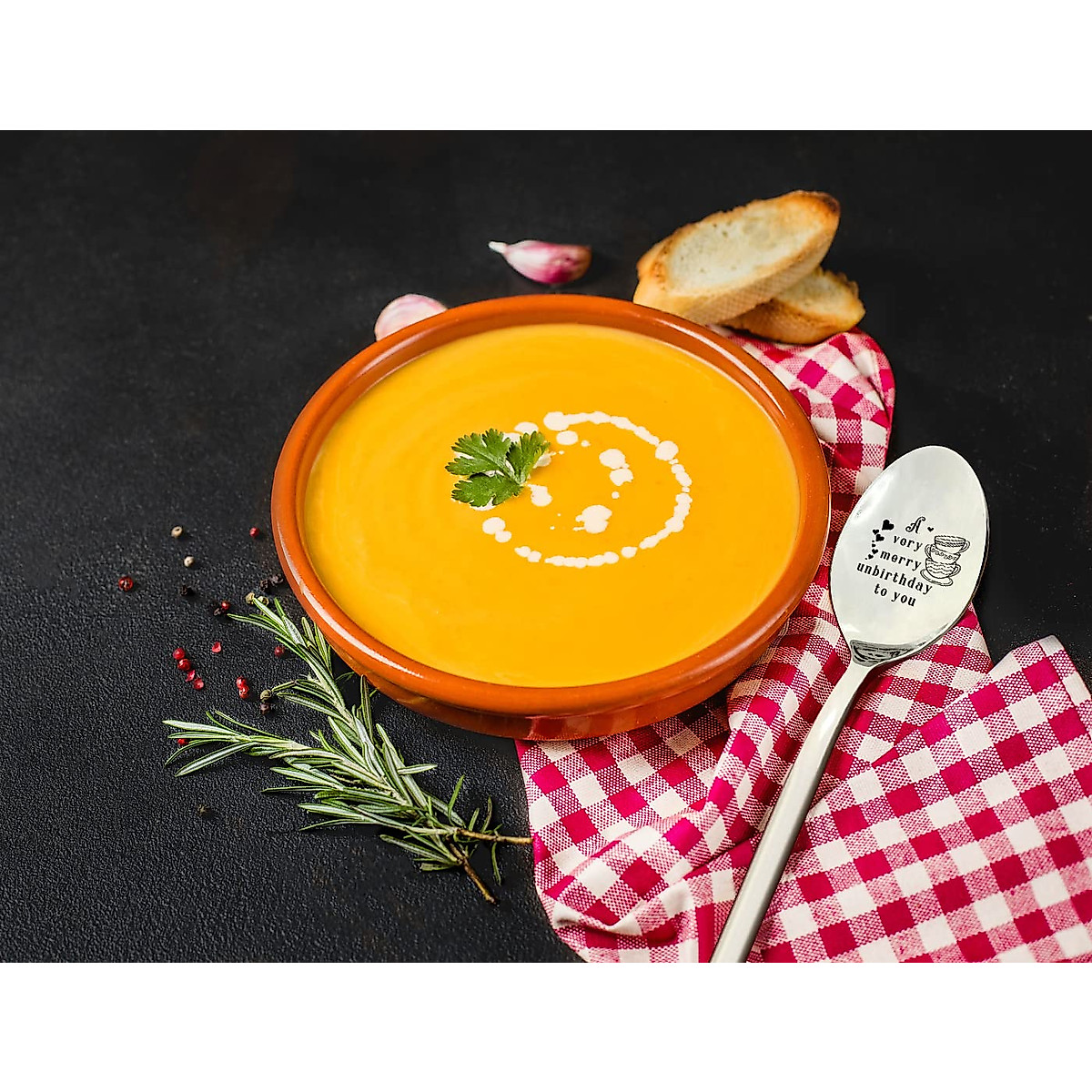 HSSPIRITZ A very Merry Unbirthday to You Funny Engraved Stainless Steel Spoon,Best Ice Cream Coffee Tea Dessert Spoon Gifts for Coffee Lover Teen Kids Men Women Birthday Graduation Christmas Gifts