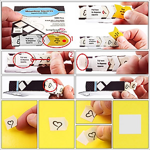 Scrapbook Adhesives by 3L Repositionable Mounting Squares, 1000-Pack
