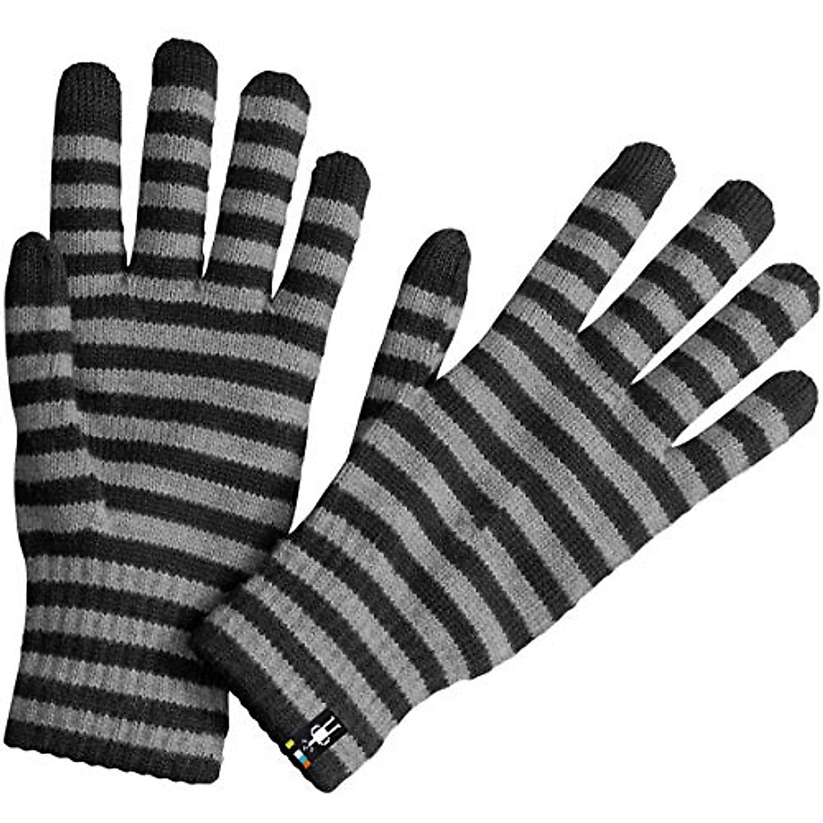 Smartwool Striped Liner Glove | Merino Wool Touchscreen Winter Gloves For Men and Women, Black, Small