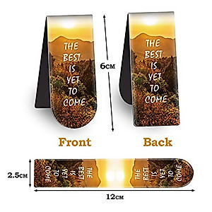Magnetic Bookmarks,46PCS Inspirational Slogan Nature Scenery Pattern Bookmarks, Encourage Yourself Book Mark for Book Lovers,Women, Man, Kids,Gift, Tudents, Teachers, School, Home(2.4 x 1 inch)