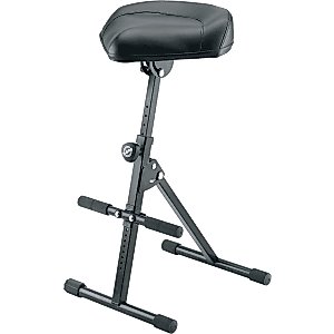 K&M Konig & Meyer 14047.000.55 Performance Pneumatic Stool | Easily Adjust Height/Angle of the Ergonomic Set /Footrest | Professional Grade for all Musicians | German Made | Black Imitation Leather