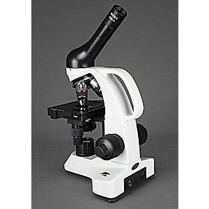 Parco Scientific 3050-100-RC Monocular Compound Microscope, 10x WF Eyepiece, 40x—1000x Magnification, LED Illumination, Coaxial Coarse & Fine Focus, Mechanical Stage, Rechargeable Battery