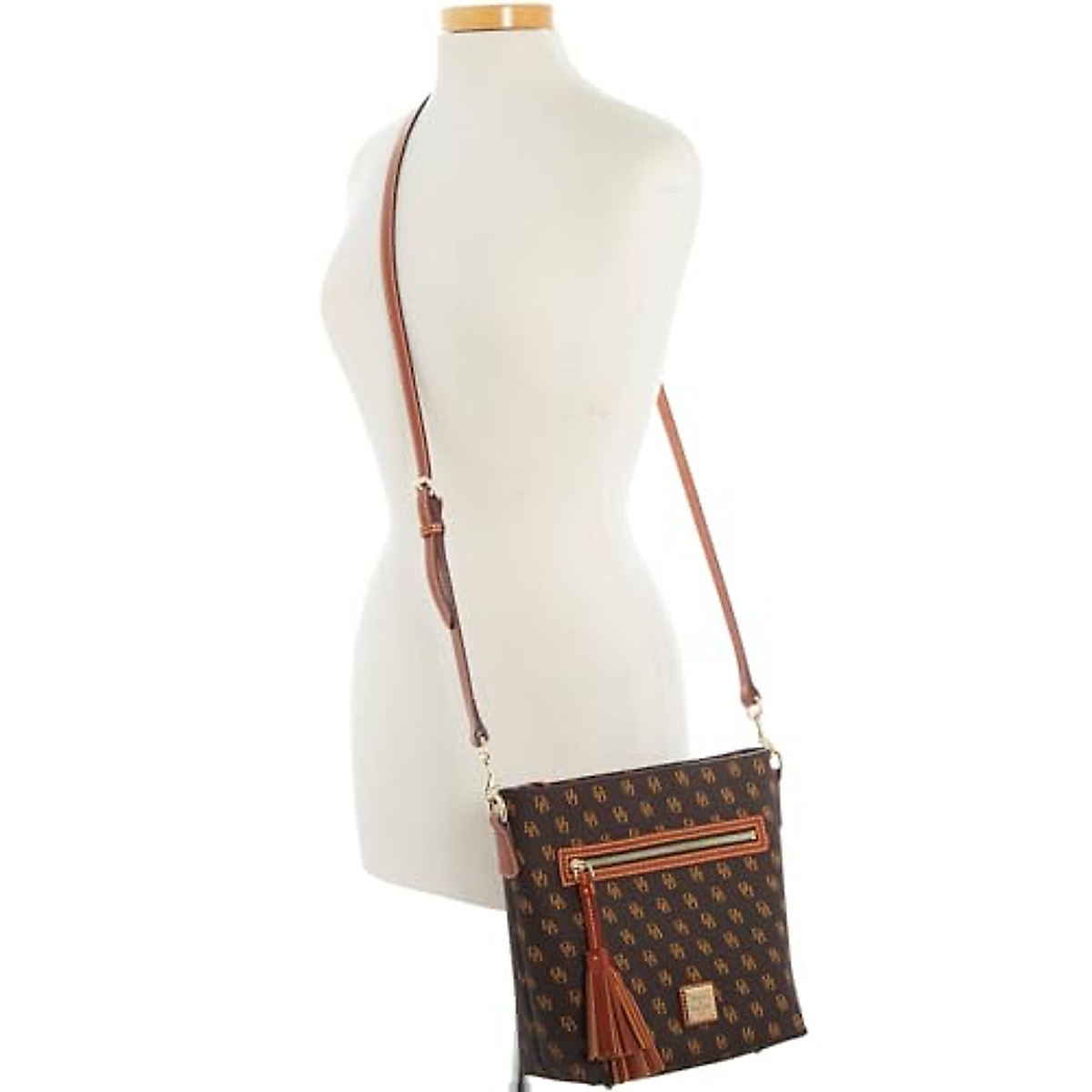 Dooney & Bourke Crossbody Bags for Women, Gretta Lani Crossbody with Tassel Zipper - Brown