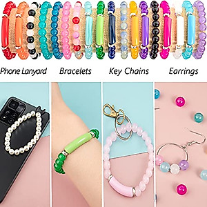 Zyehxed 1060 Pcs 8mm Glass Beads for Jewelry Making, 24 Colors Round Glass Beads Bracelet Making Kit Crystal Gemstone Beads for DIY Craft Necklace Bracelet Earring Phone Lanyard