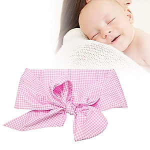 Zerodis Baby Swaddle Wrap Sash, Cotton Maternity Bowknot Newborn Infant Blanket for Photo Shot, Newborn Baby Swaddle Blankets Receiving Blankets Infant Baby Gifts(Light Plaid)