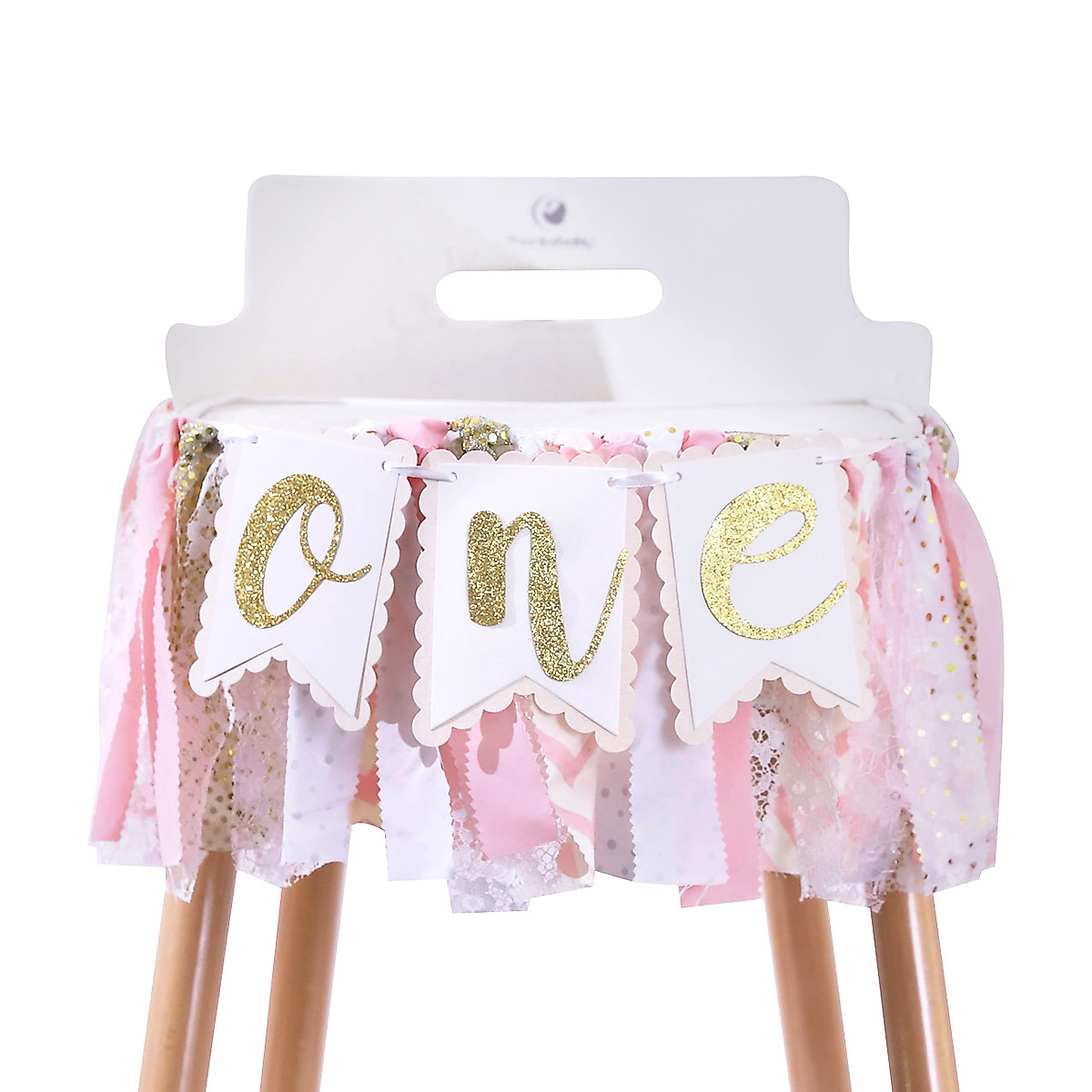 One High Chair Birthday Banner - One High Chair Banner Girl，highchair Banner First Birthday Girl，first High Chair Banner，pink and White Party Decoration Photo Props Cake Smash
