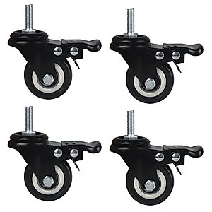 Brake Stem Casters, Heavy Duty Thread Castor Wheels, Moving Caster Wheels Swivel Wheels Threaded Stem Caster Wheels,Replacement Caster Swivel Furniture Wheels Floor Protecting Office Chair,4 Pieces ca