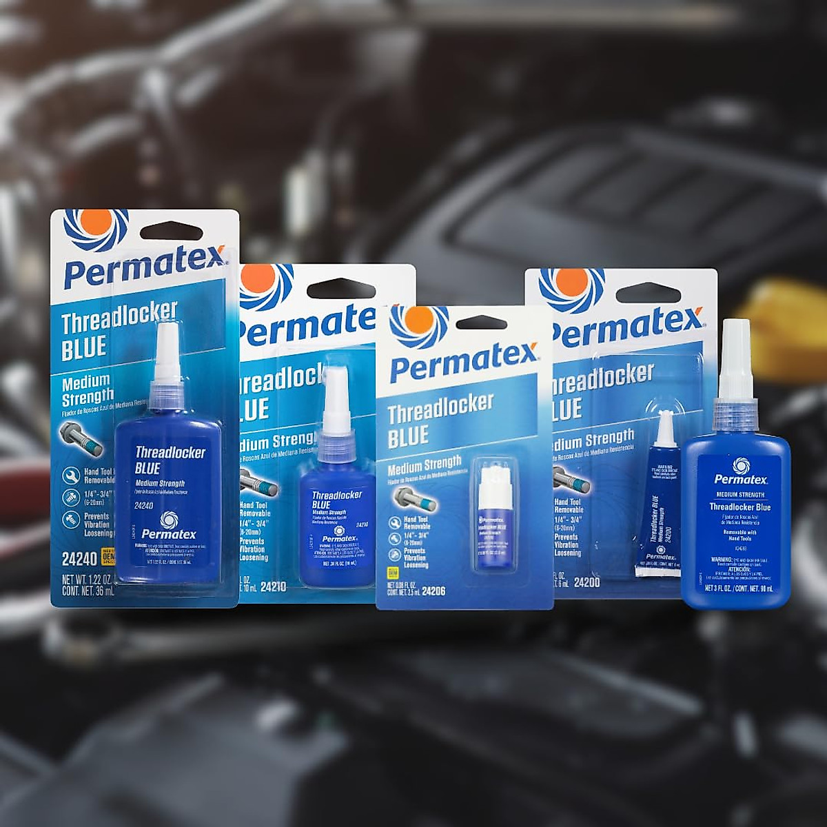 Permatex 24200 Medium Strength Threadlocker Blue, 6 ml