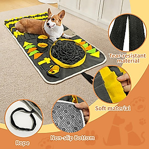 elecacc Snuffle Mat for Dogs, 19.7"×31.5" Snuffle Mat for Dogs Large Breed for Dogs/Cats/Rabbits Encourages Natural Foraging Skills & Mental Stimulation, Big Dog Snuffle Mat & Small Dog Snuffle Mat