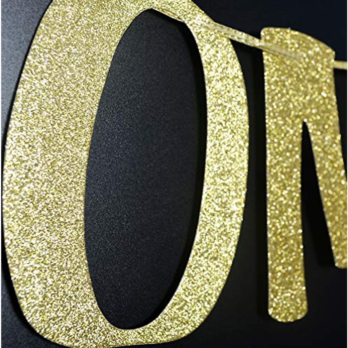 Prom Night Gold Glitter Banner, Prom Party Paper Decors Backdrops, Graduation Garland, Class of 2023 Grad Party Decorations Supplies (Gold)