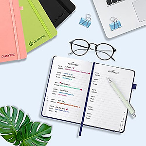 JUBTIC Address book with Alphabetical Tabs, Hardcover Password Keeper and Telephone Book Address Organizer for Contacts, Internet Login Address Log book Journal Notebook for Home or Office-Navy Blue