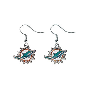NFL Miami Dolphins Logo Dangler Earrings