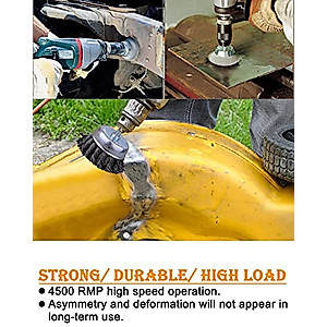 SHITIME 3 Inch Knotted Wire Cup Brush Set, 4 PCS Wire Brush for Drill with 1/4'' Hex Shank, Drill Wire Brush Attachment, Ideal for Removing Rust/Corrosion/Paint - Extend Life & Reduced Wire Breakage