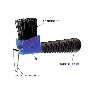 BOTH WINNERS 4Pcs Horse Hoof Pick Brushes, with Soft Touch Rubber Handle