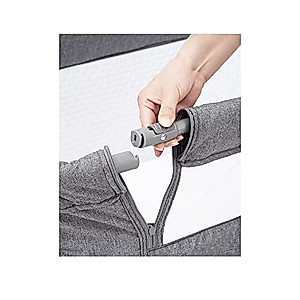 Pamo babe Bedside Bassinet for Baby Crib Quick One-Hand Folding Bedside Sleeper 4 Adjustable Heights Co-Sleeper