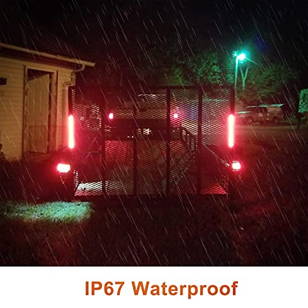 12V Trailer Led Light Kit, 2x Square Led Stop Turn Tail Brake License Plate Running Lights w/ 25ft Wiring Harness/6x Mini Marker Lights/15" 11LED Trailer Tail Brake Light Bar/License Plate Bracket