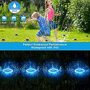 NFESOLAR Solar Outdoor Lights with 16 LEDs, Blue Color Bright Solar Ground Lights Outdoor, Waterproof Solar Disk Lights for Pathway Garden Yard Lawn Walkway Driveway (8 Pack)
