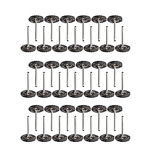 JIUNENG 50Pcs 25mm Stainless Steel Wire Wheel Brush Sets T-Type with 1/8 Inch Shank Polishing Wheels Rotary Tool for Cleaning,Deburring and Surface-Finishing