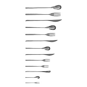 Fortessa Dragonfly 18/10 Stainless Steel Flatware Dessert/Tea Spoon, 7-Inch, Set of 12