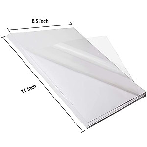 Printable Vinyl Sticker Paper for Inkjet Printer - 8.5 x 11 Inches 15 Sheets Translucent Premium Waterproof Sticker Paper - Dries Quickly and Holds Ink Beautifully