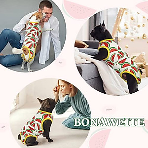 Bonaweite Dog Recovery Suit After Surgery, Pet Professional Surgical Shirt for Male Female Dogs Abdominal Wounds Bandage, Substitute E-Collar & Cone, Post-Operative Puppy Cat Onesies Snugly Vest