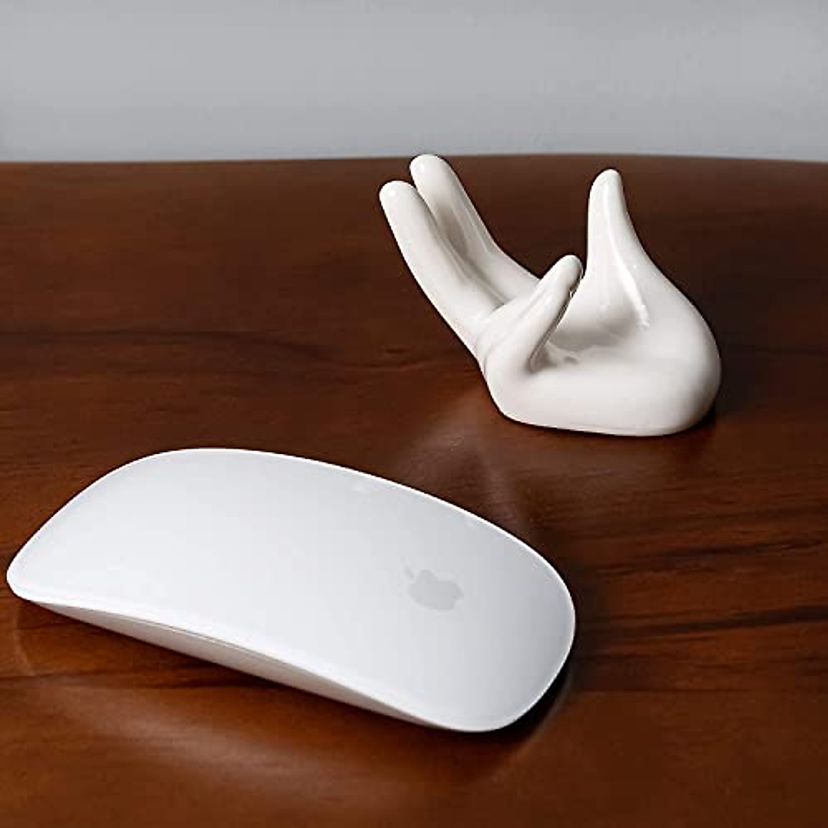 Dingq 2 Pack Air Plant Holder,Hand Shape Stand,Cute Levitating Plant Container,Pot Tillandsia Planter for Home Decoration, White (fZa500116)