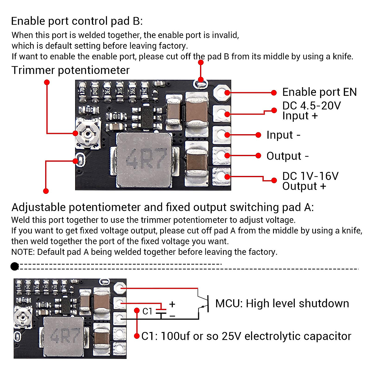 DROK DC Buck Converter, 6pcs Mini Voltage Regulator DC 4.5-20V 12V 9V Step Down to 5V Reducer Board 3A 10W Fixed Adjustable Volt Output Step-Down Transformer Power Supply Stabilizer Module